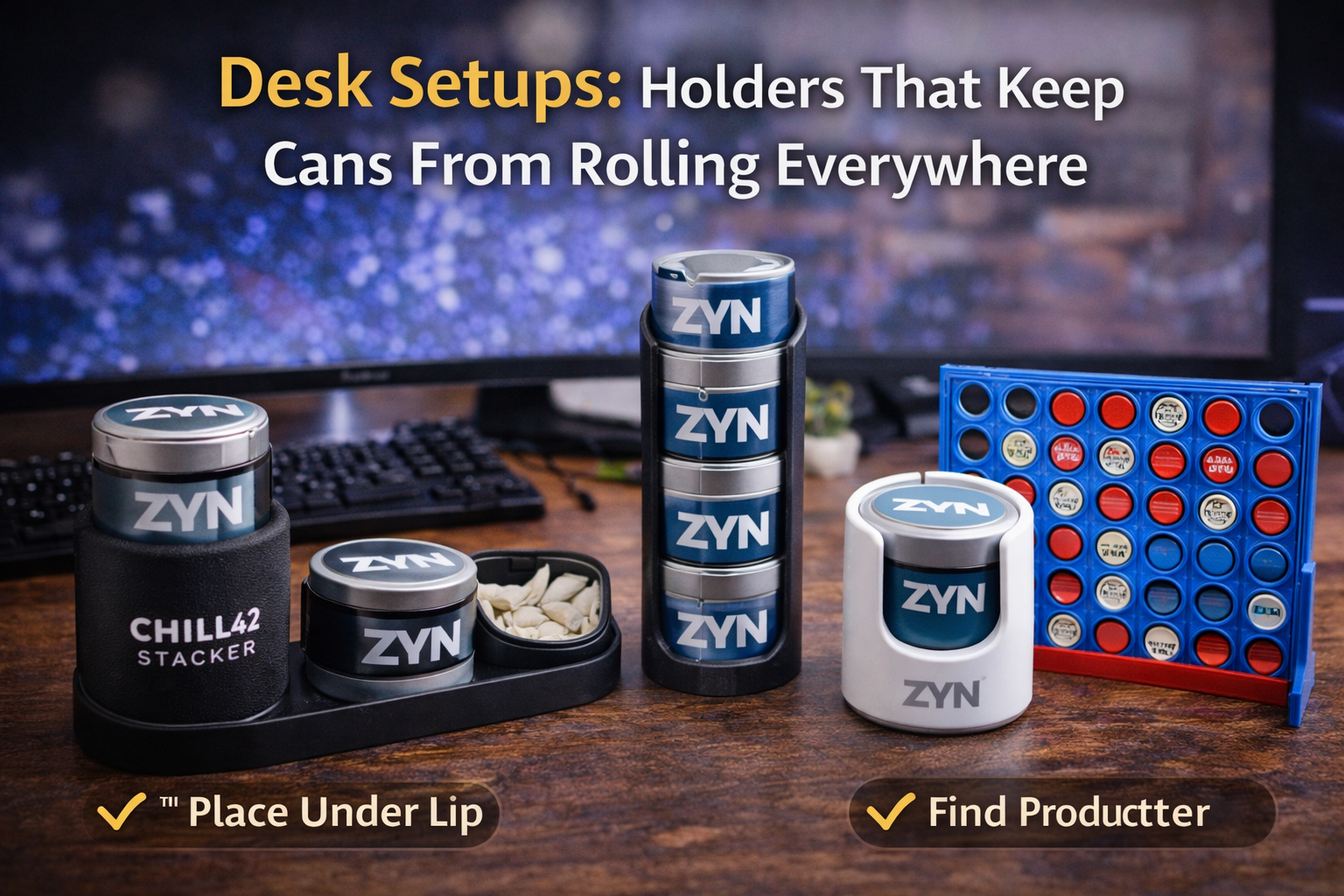 Desk Setups: Holders That Keep Cans From Rolling Everywhere – Nic Pouch ...
